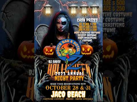 "Halloween Madness at OZ Sports Bar: Unleashing Spooky Fun in Jaco Beach, Costa Rica"