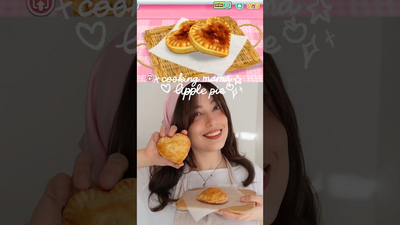 following a COOKING MAMA recipe for heart apple pies 🥧🍎 #cookingmamagame