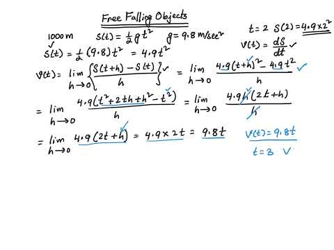 Derivative definition falling object 1