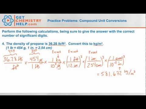 Chemistry Practice Problems: Compound Unit Conversions