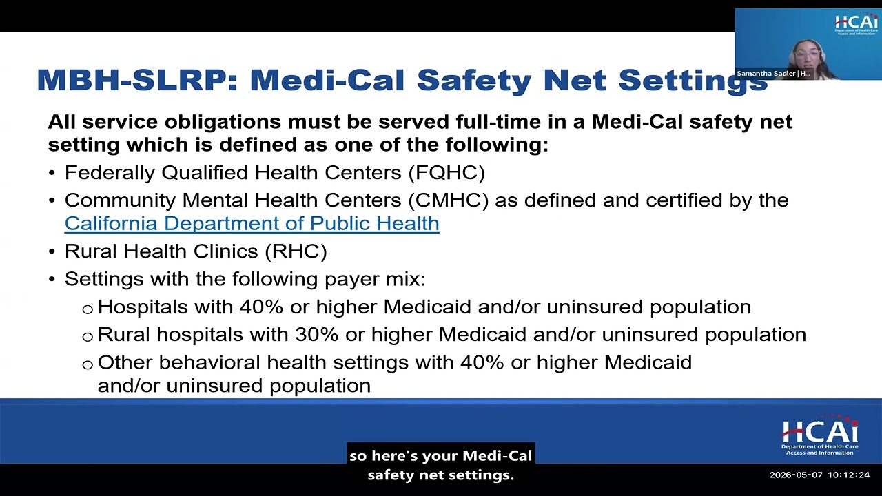 HCAI Webinar | Medi‑Cal BH Student Loan Repayment Program - Session 2 (May 2026)