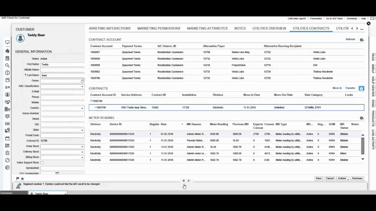 Utilities Create Meter Reading