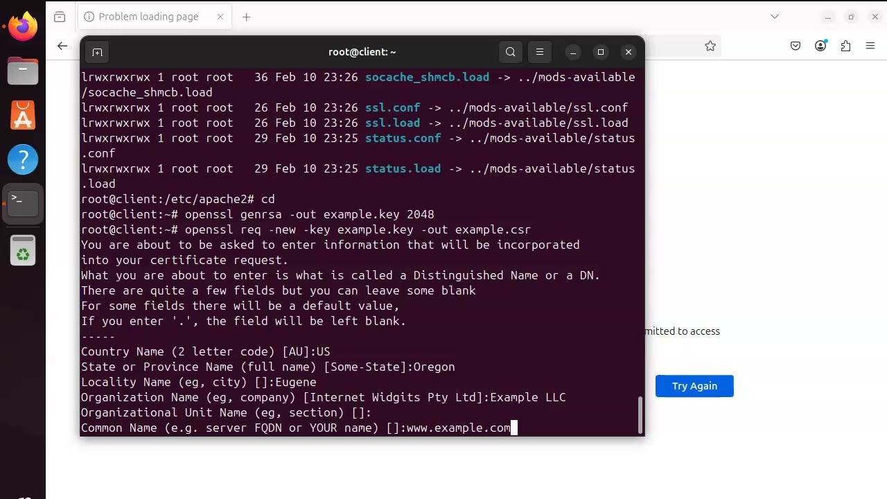 Configuring Apache2 to use HTTPS on Ubuntu Linux