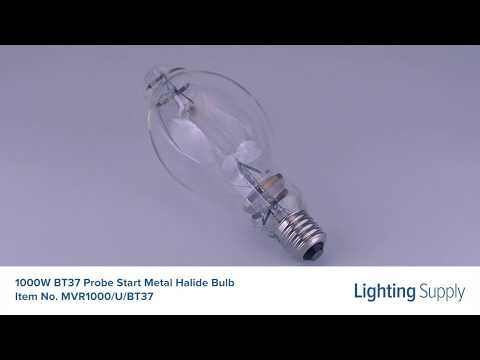 GE 1000W BT37 Probe Start Metal Halide Bulb (MVR1000/U/BT37)