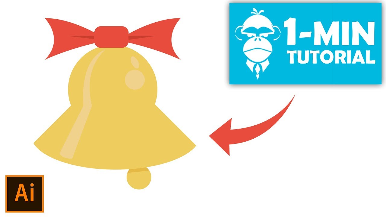 Flat Design Christmas Bell - Illustrator Tutorial