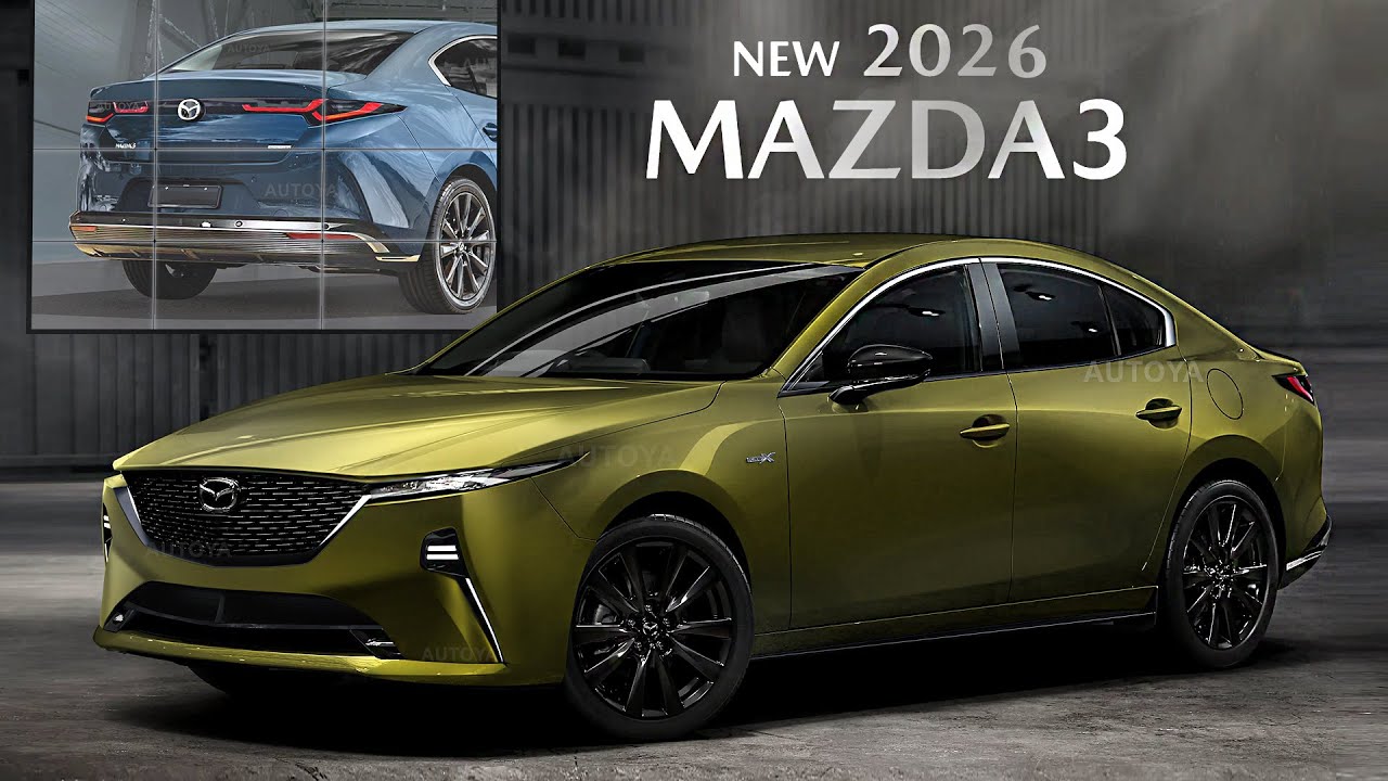 Popular 2026 Mazda3 Compact Sedan Gets Rendered Refreshed Inside-Out in ...