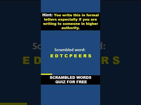 Unscramble Jumbled Words - Word Challenge - Letters in English