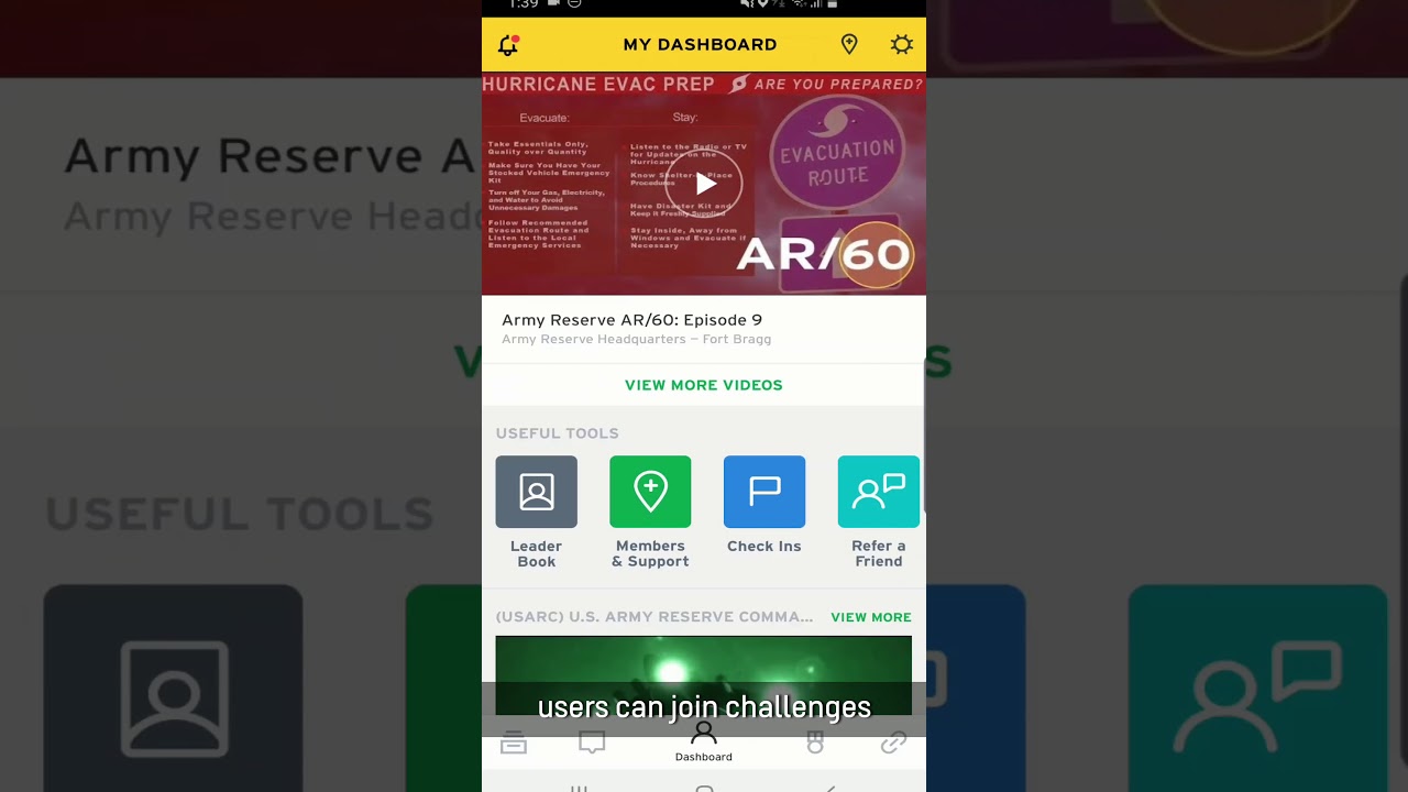 U.S. Army Reserve Double Eagle App:  5 ACFT feature