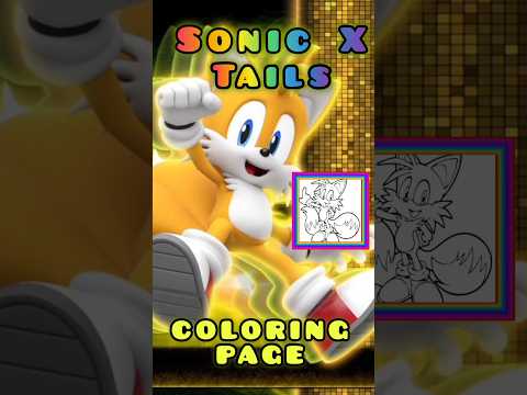 🦊 Tails | 🗡️Sonic X | Coloring page Tails | Superhero | Drawing #tails #sonic #sonicx