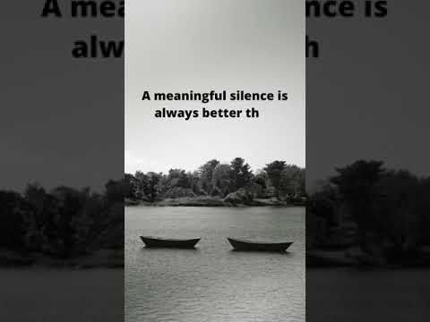A meaningful silence is always better than meaningless words.