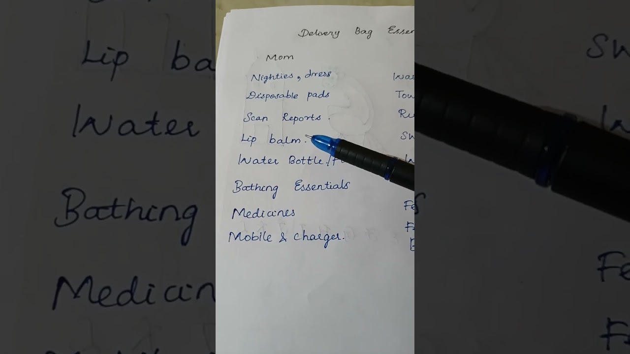 Hospital delivery bag essentials check list#youtubeshorts #trendingshorts #tipsandtricks #checklist
