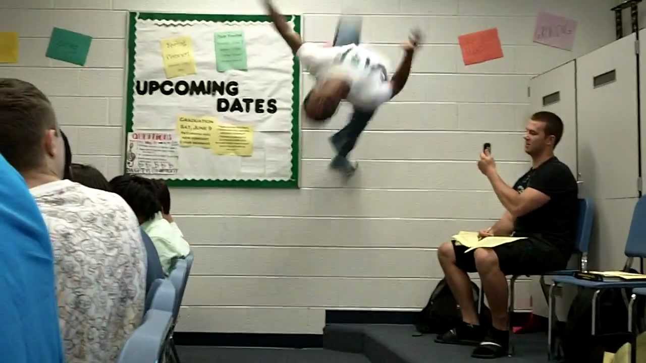 Alex Flipping off the wall