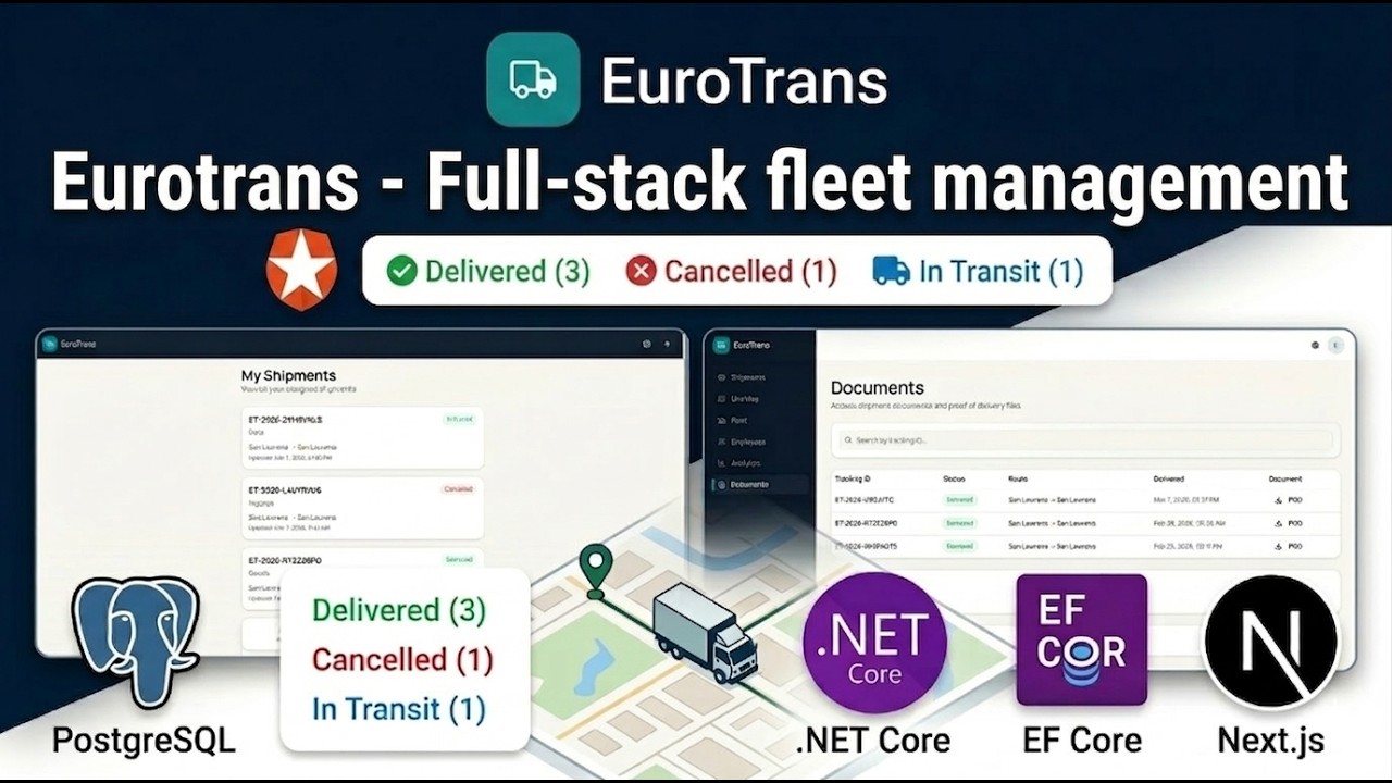 EuroTrans: Full‑Stack Fleet Management System (Next.js + ASP.NET 8 +Postgres +Auth0 + Ef Core )