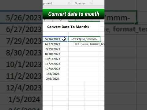 Convert date into month text formula #shorts #excel #exceltips