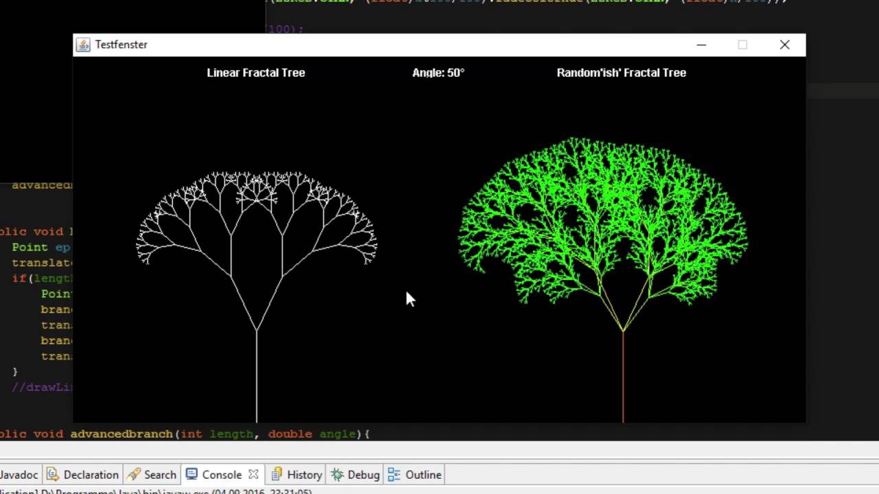 JAVA - Fractal 'Tree' Generation