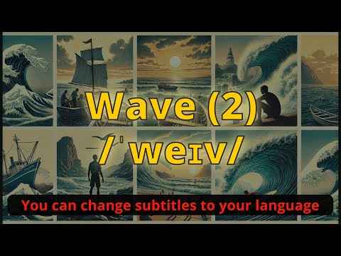 Wave meaning (2) with 5 examples