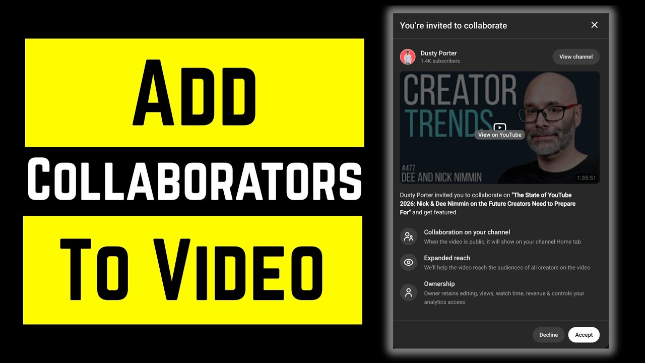 How To Add Collaborators On A YouTube Video | Full Guide