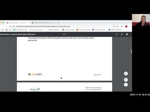 Technical Design Report / Citizen Science Projects Webinar | 2020 SeaPerch Challenge