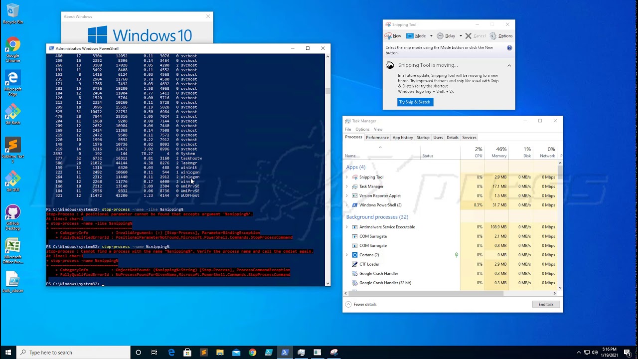 How to List and Kill a Running Windows Process in Task Manager using Powershell - January 2021