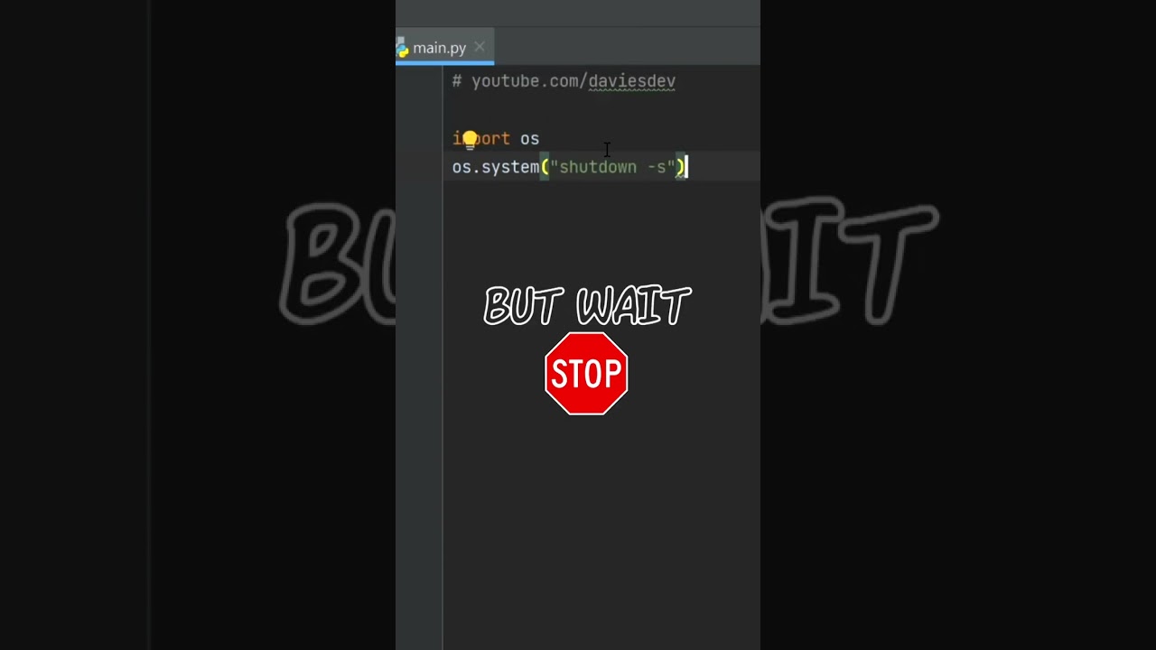 How to SHUTDOWN your PC🤫 with python