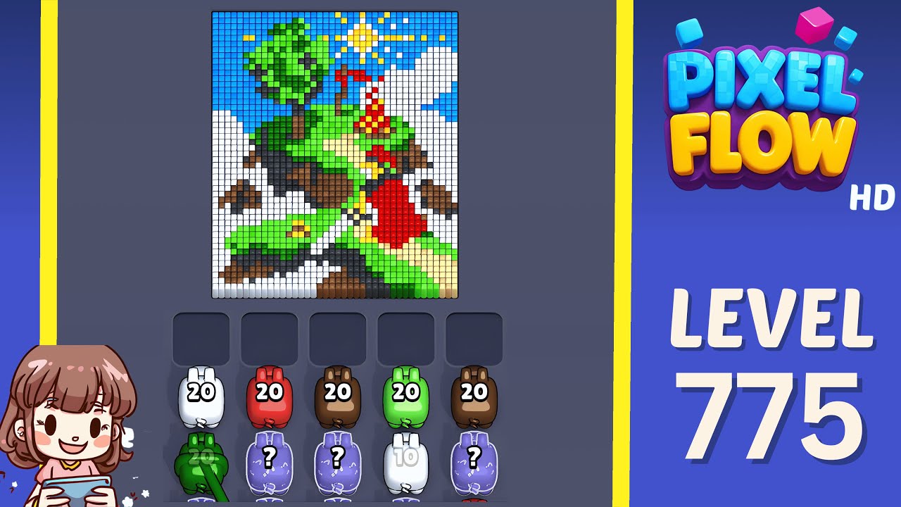 Pixel Flow Level 775 Solution Walkthrough