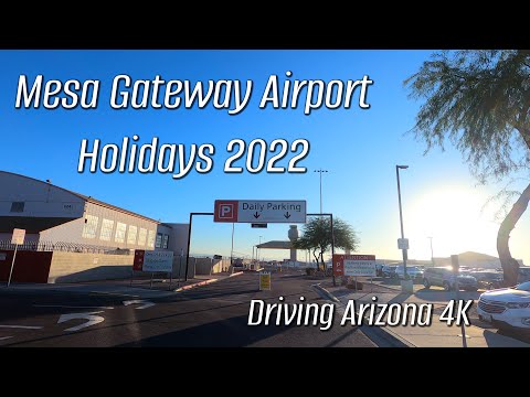 Driving in Arizona | 4k Mesa Gateway Airport Tour Holiday 2022