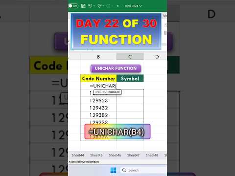 How to Use the UNICHAR Function in Excel – A Quick Guide #exceltech #excel