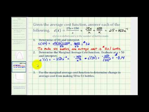 Ex 2: Marginals and Marginal Average Cost | Math Help from Arithmetic ...
