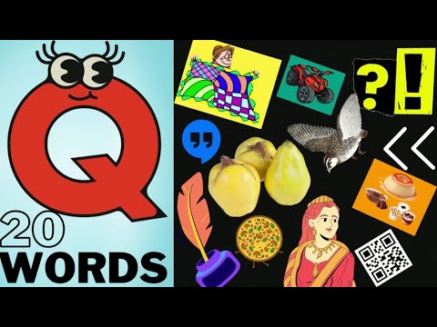 Words Start With Q| 20 Words| Vocabulary| 2D Animated Video| Q For Queen| @kids_mennia1754
