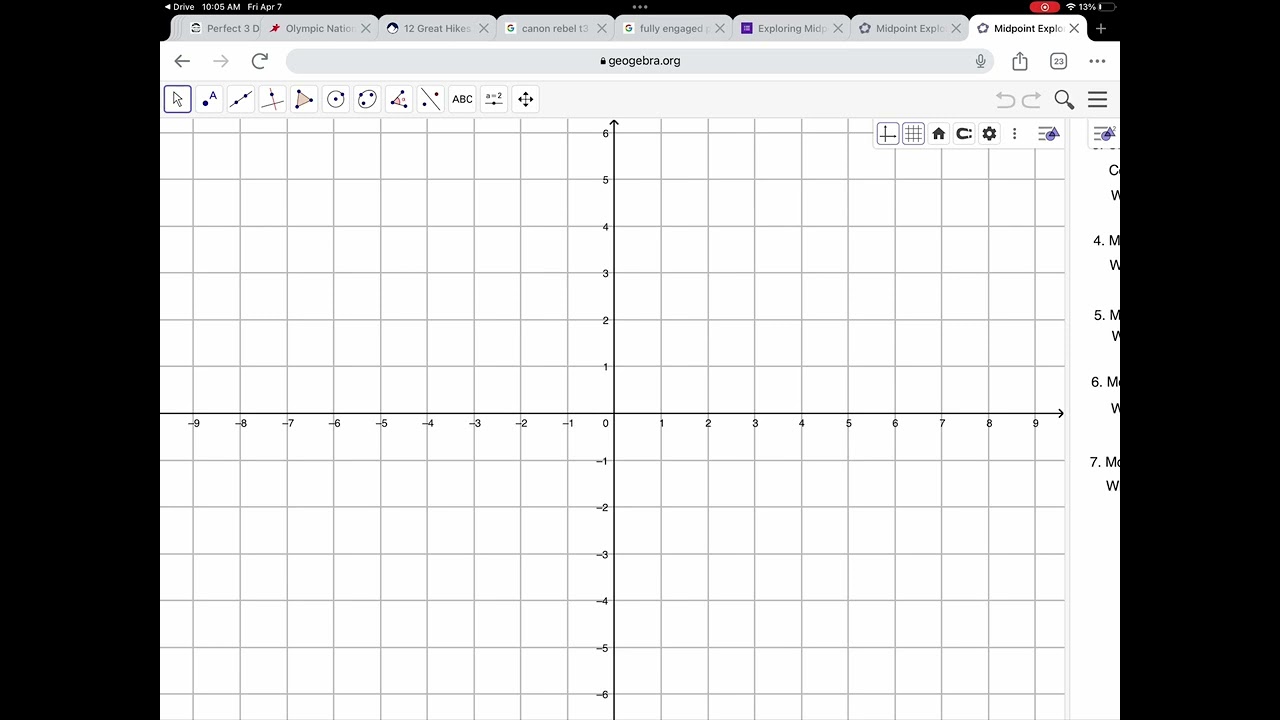 Adding points and a segment to GeoGebra