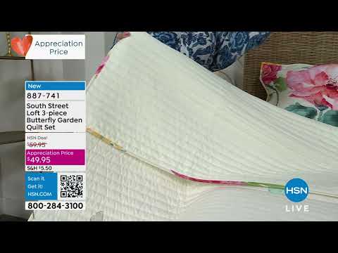 South Street Loft 3piece Butterfly Garden Quilt Set