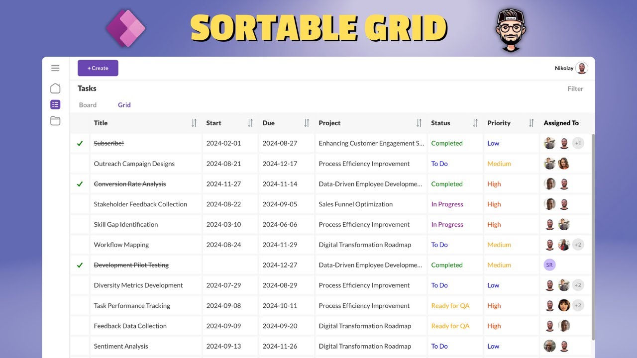 Power Apps: Creating Sortable Grids Effortlessly