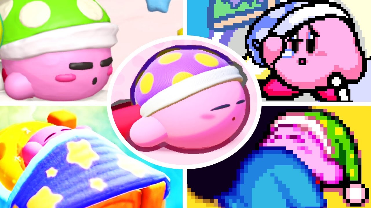 Evolution of Sleep Kirby (1992-2023 | 28 Games)