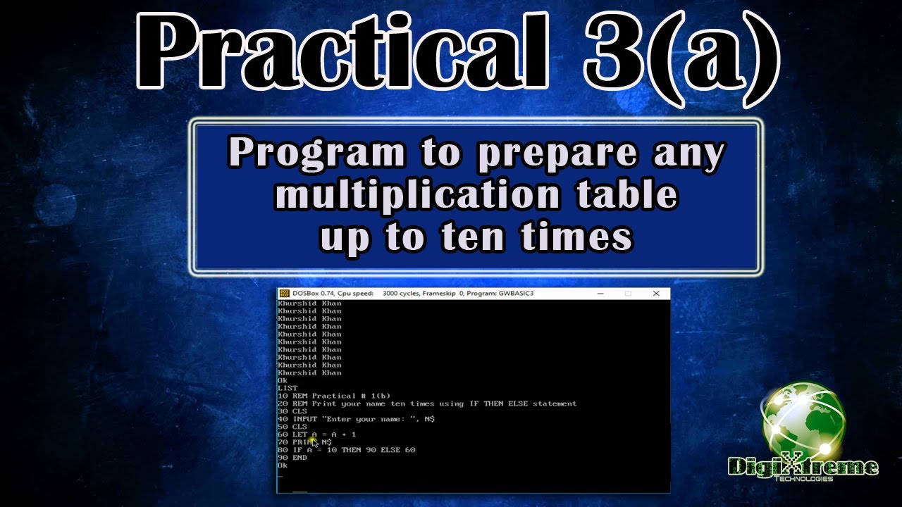 Computer Practical 3(a) - Class IX 2021