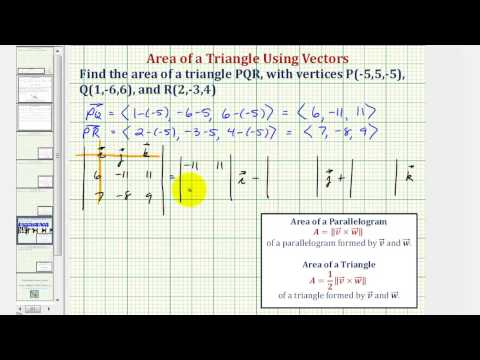 Ex: Find the Area of a Triangle Using Vectors – 3D | Math Help from ...