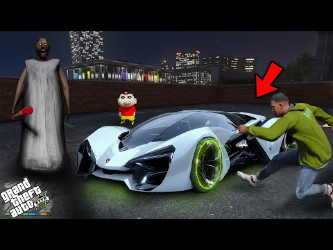 Franklin And Shinchan Stealing Granny Most Exclusive Futuristic Super Car In GTA 5 Telugu | #gta5
