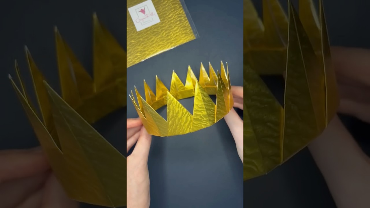 How to make golden paper crown #origamiforeveryone #papercraftorigami #origamidiy #papercraft #diy