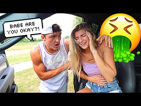 Getting CAR SICK Then Randomly Crying To See His Reaction!
