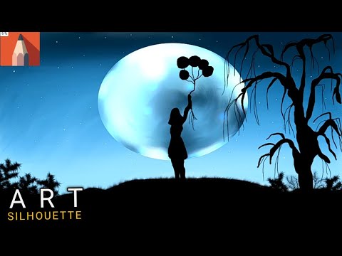 SILHOUETTE ART TUTORIAL | DRAWING SILHOUETTE WOMAN | drawing in AUTODESK SKETCHBOOK
