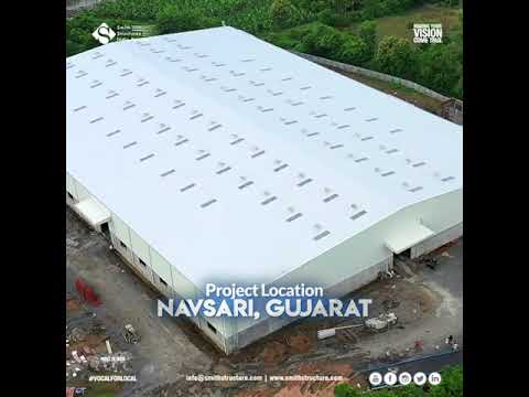 AAREHA ELASTIN PEB BLDG. NAVSARI GUJARAT, MFG FACTORY UNIT BUILT BY SMITH STRUCTURES INDIA PVT LTD.