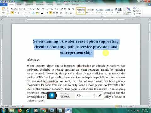 Sewer-mining: A water reuse option supporting circular economy,