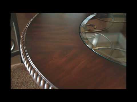 Ashley Furniture Signature Design - Glambrey Dining Room Table - Round - Brown with Glambrey Dining