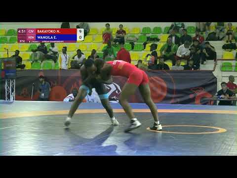 Round 1 WW - 53 kg: N. BAKAYOKO (CIV) v. E. WANGILA (KEN)