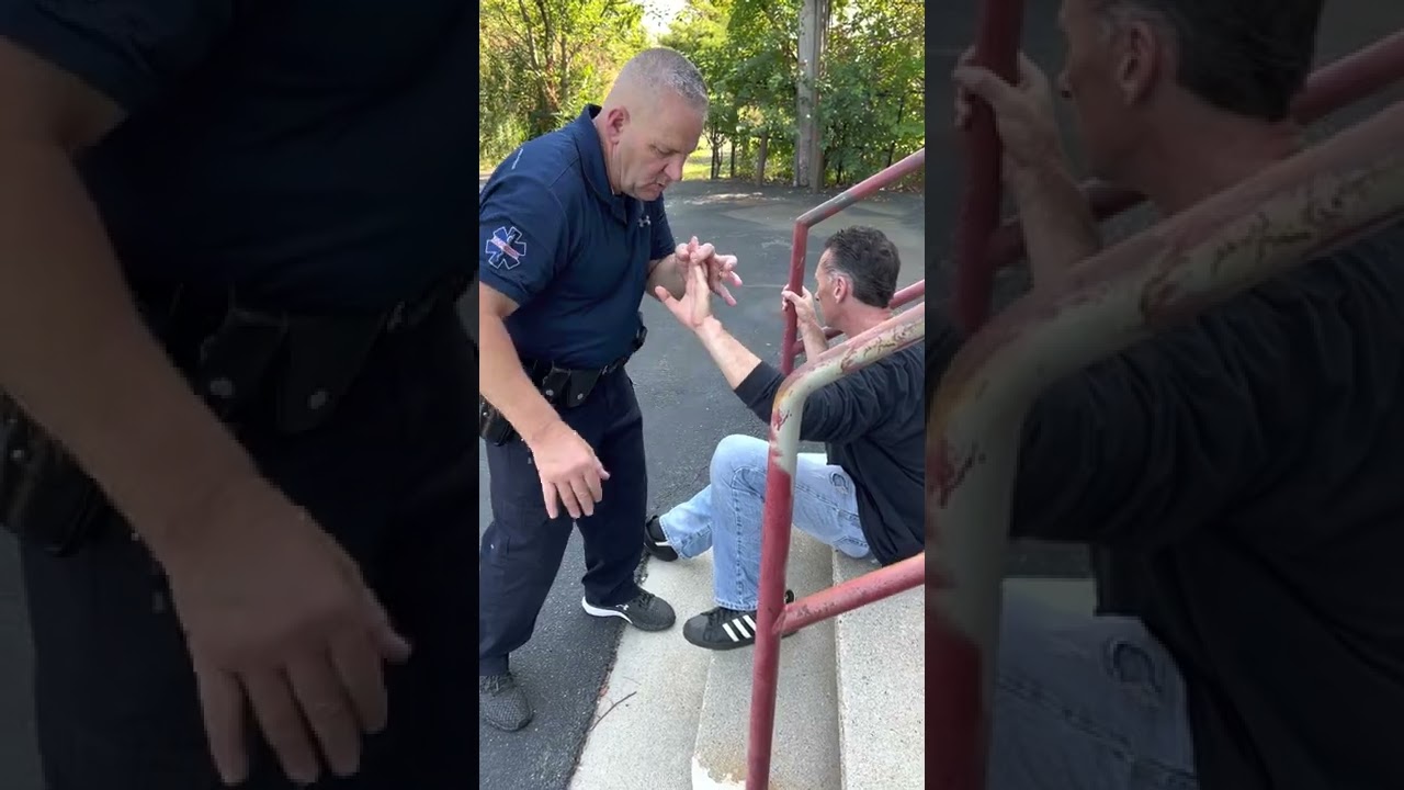 Removal from stairs with handcuff explained