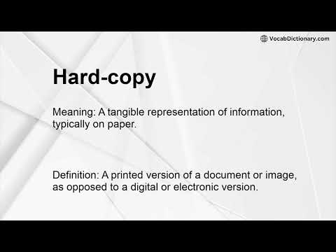 Hard-copy Meaning
