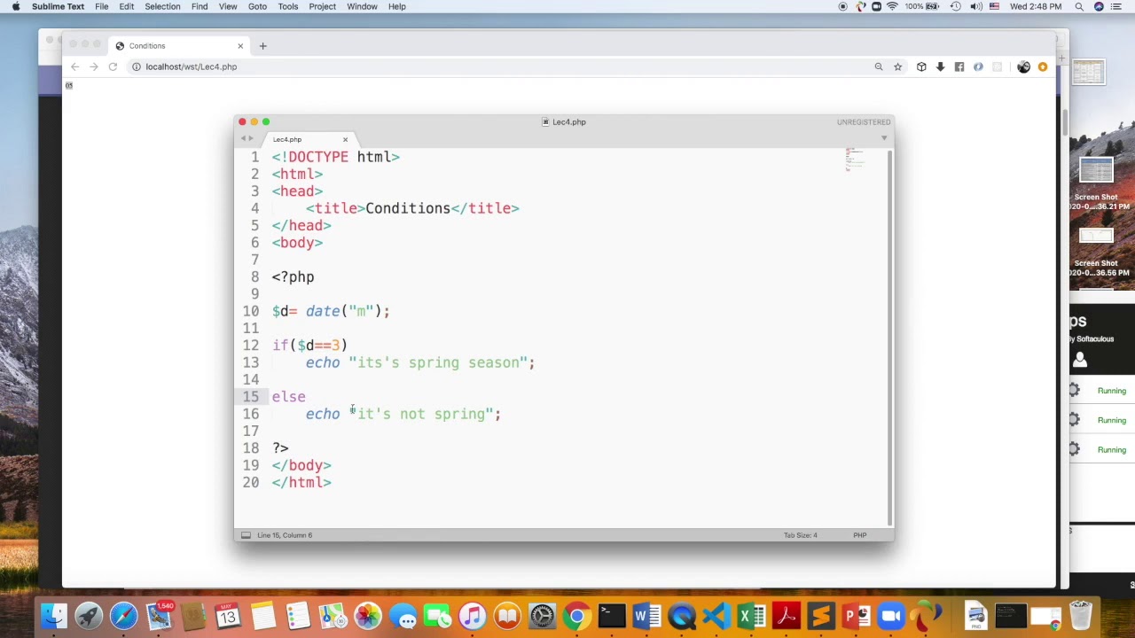 PHP Lecture 4- Conditional Statements and Loops