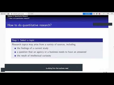 Webinar 09: Quantitative Research