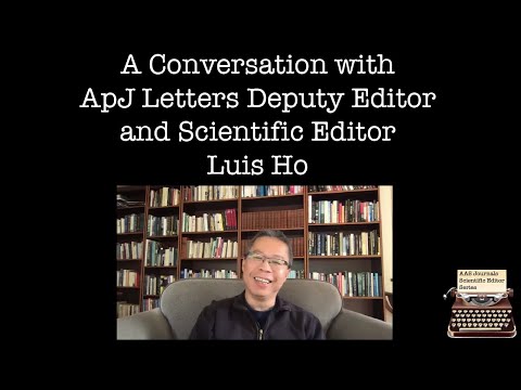 A Conversation With ApJ Letters Deputy Editor and Scientific Editor Luis Ho