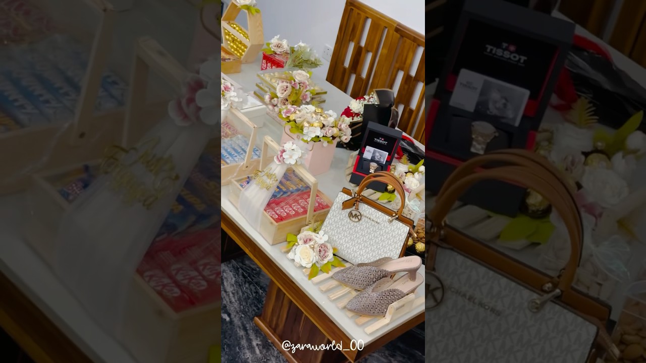 Customized work ✨Engagement Hamper set🤍🙌🏻✨#engagement #gift #giftbox #hampers