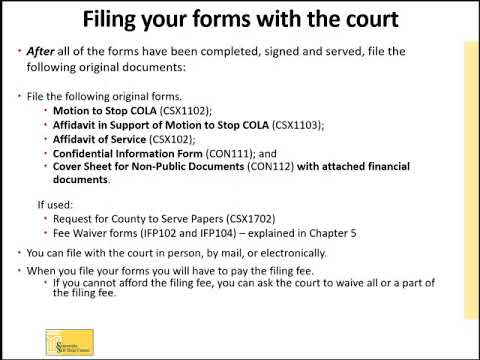 Chapter 4: Confidential Forms and Filing COLA